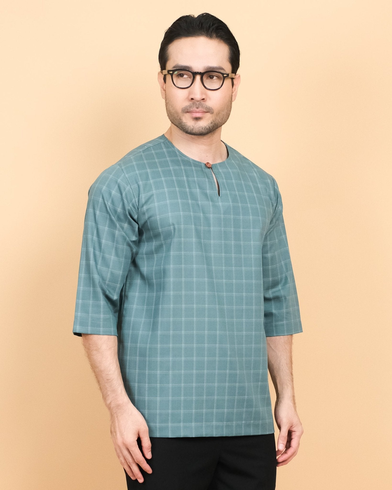 Kurta Patih Petak - Teal Blue – SampinExclusiveMy