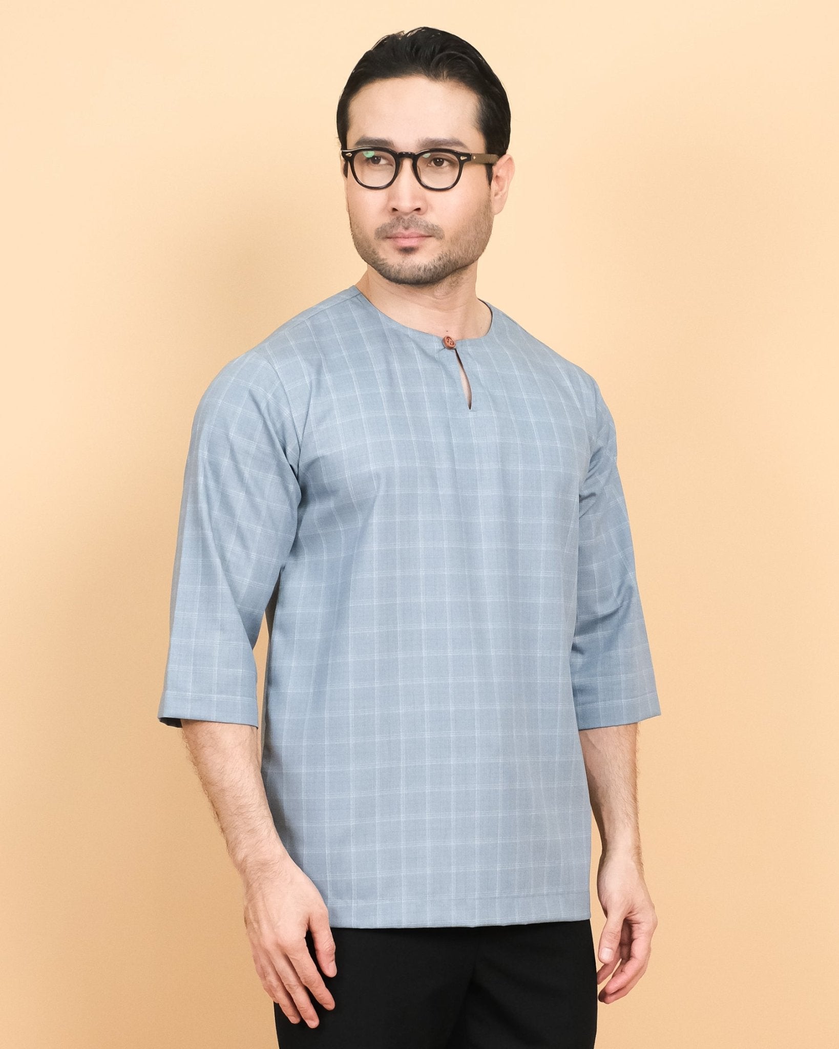 Kurta Patih Petak - Soft Blue – SampinExclusiveMy