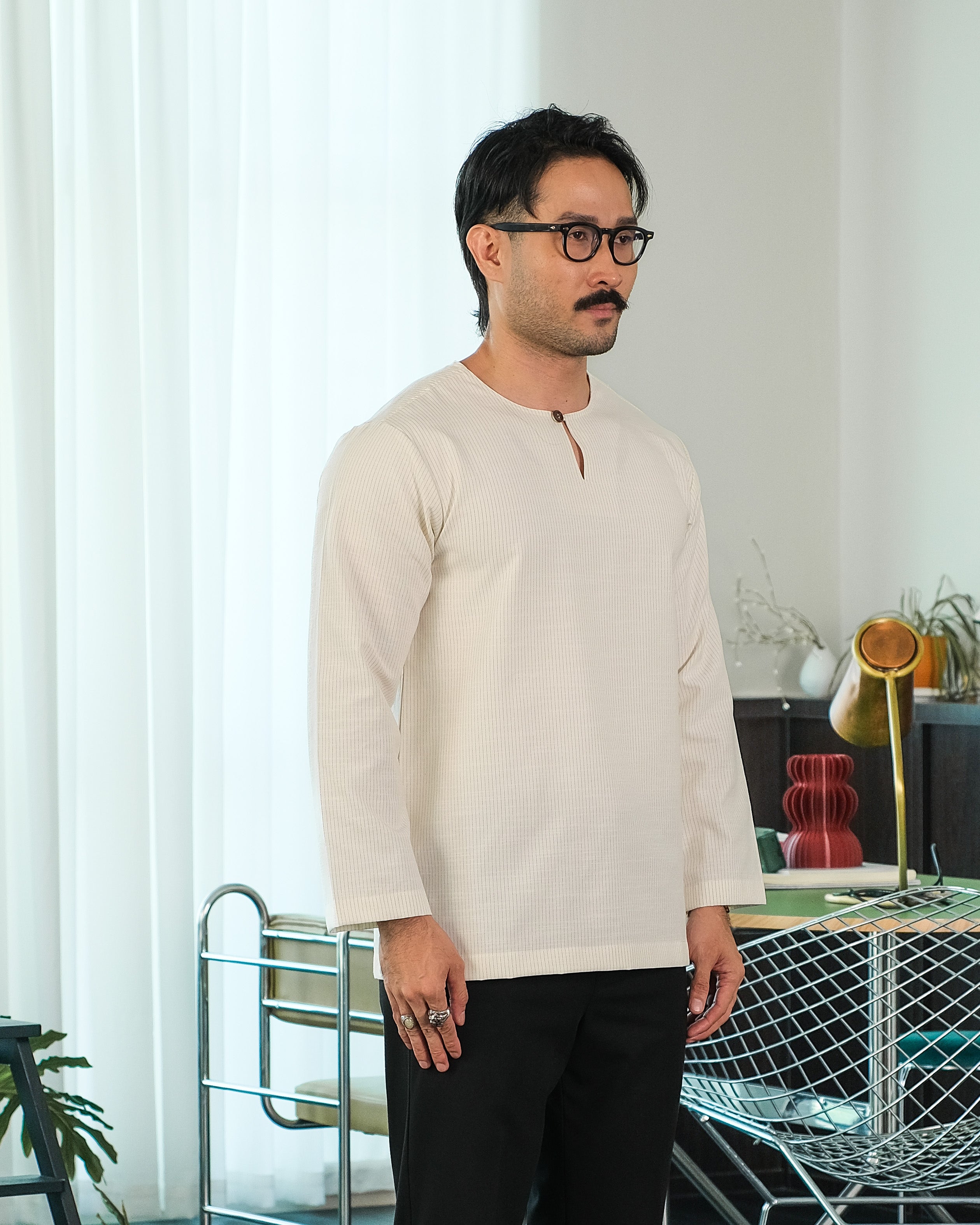 Kurta Malek Garis - Offwhite – SampinExclusiveMy