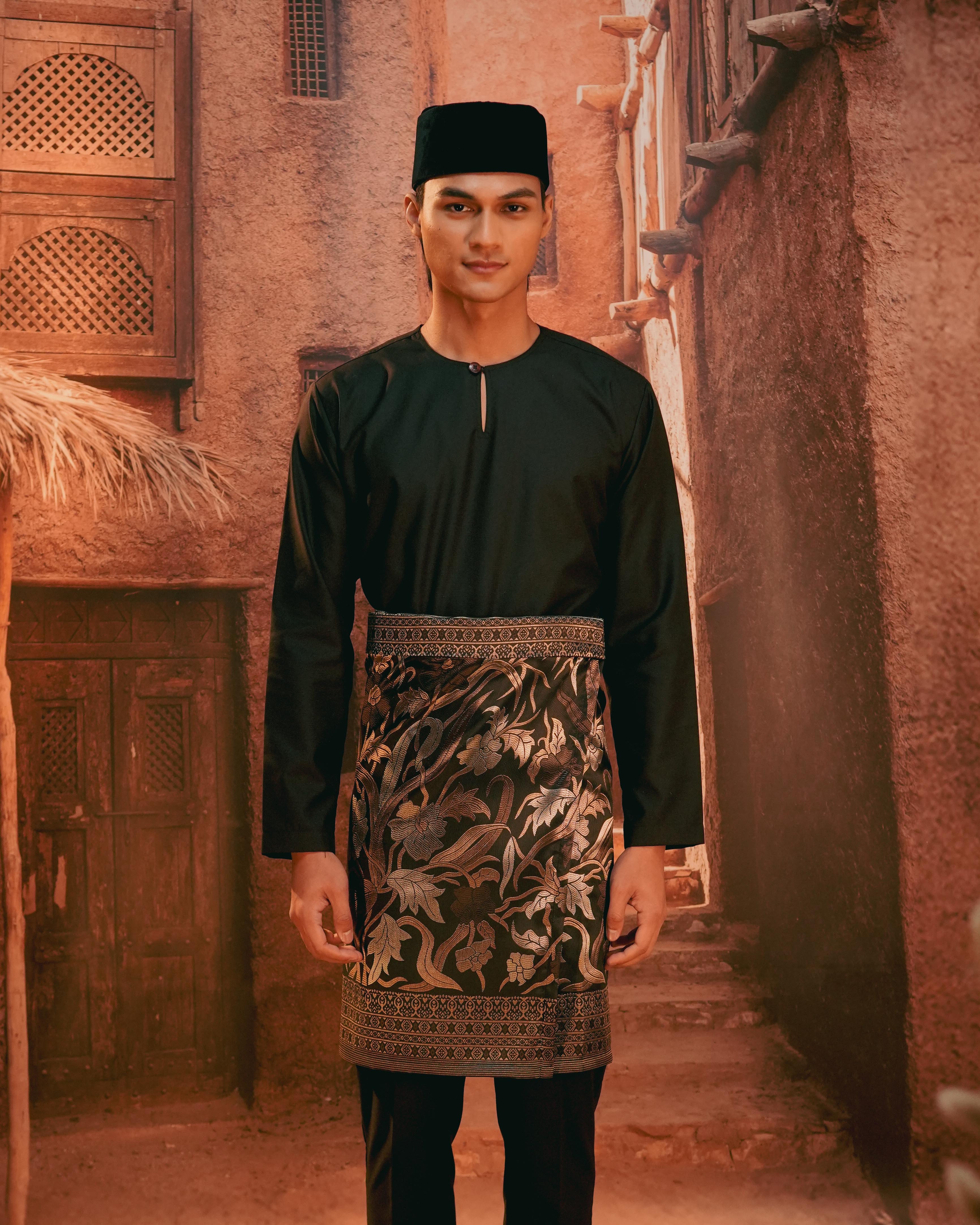 Anyaman Lestari Instant Sampin Adult - Black & Gold – SampinExclusiveMy