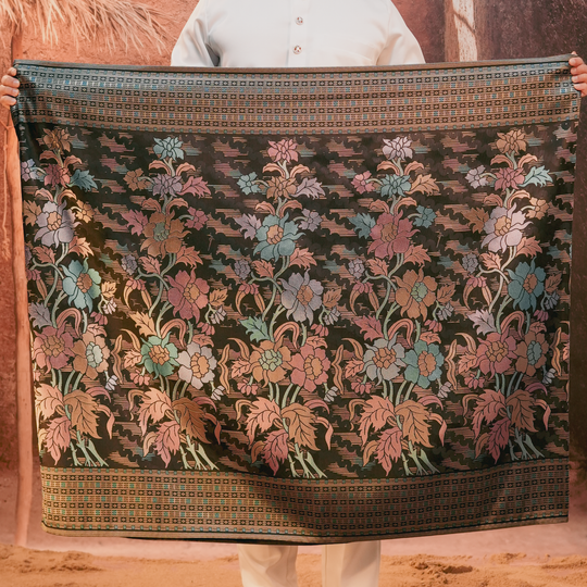 Bunga Raya Original Sampin Adult - Blue & Purple – SampinExclusiveMy